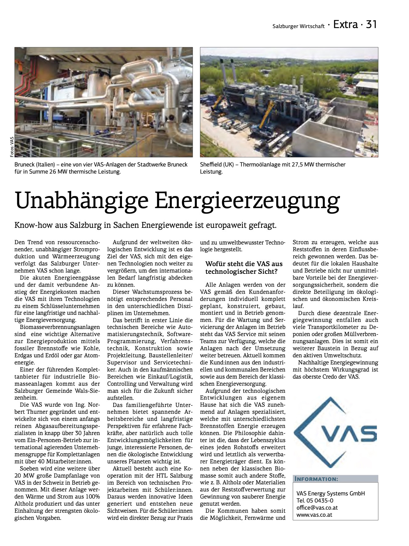 VAS - Salzburg Economy 2022 - VAS - inspiration for clean energy